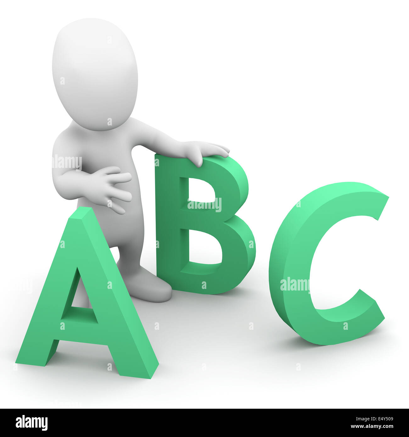 3d little human character reading Cut Out Stock Images & Pictures - Alamy