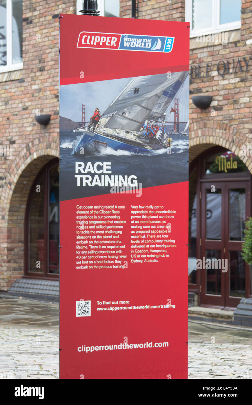 Clipper 70 advertising board Stock Photo - Alamy