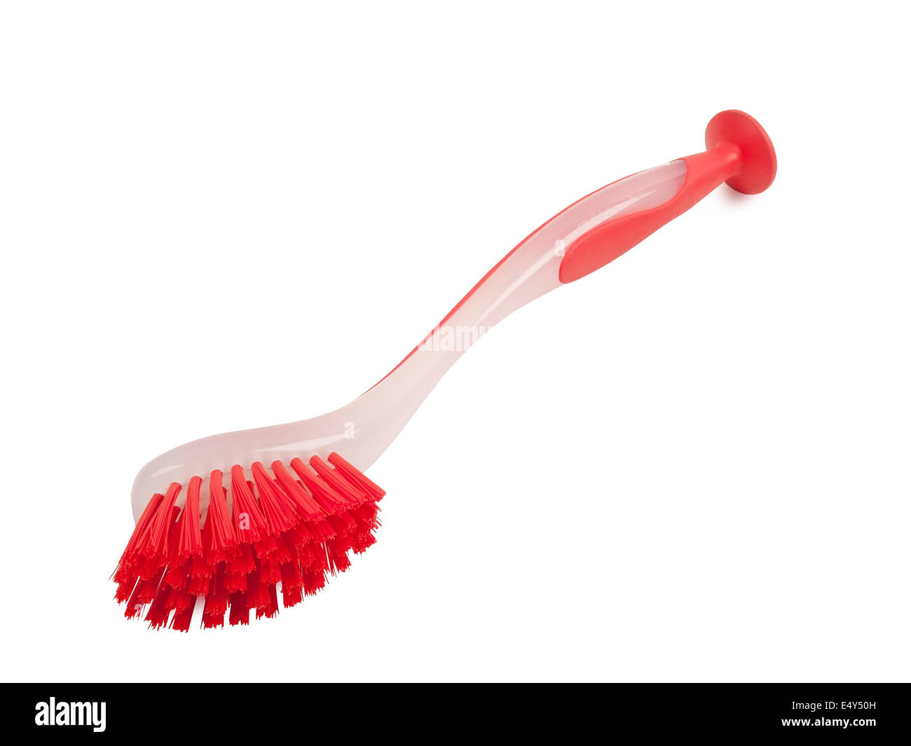 red kitchen brush isolated on white background Stock Photo - Alamy