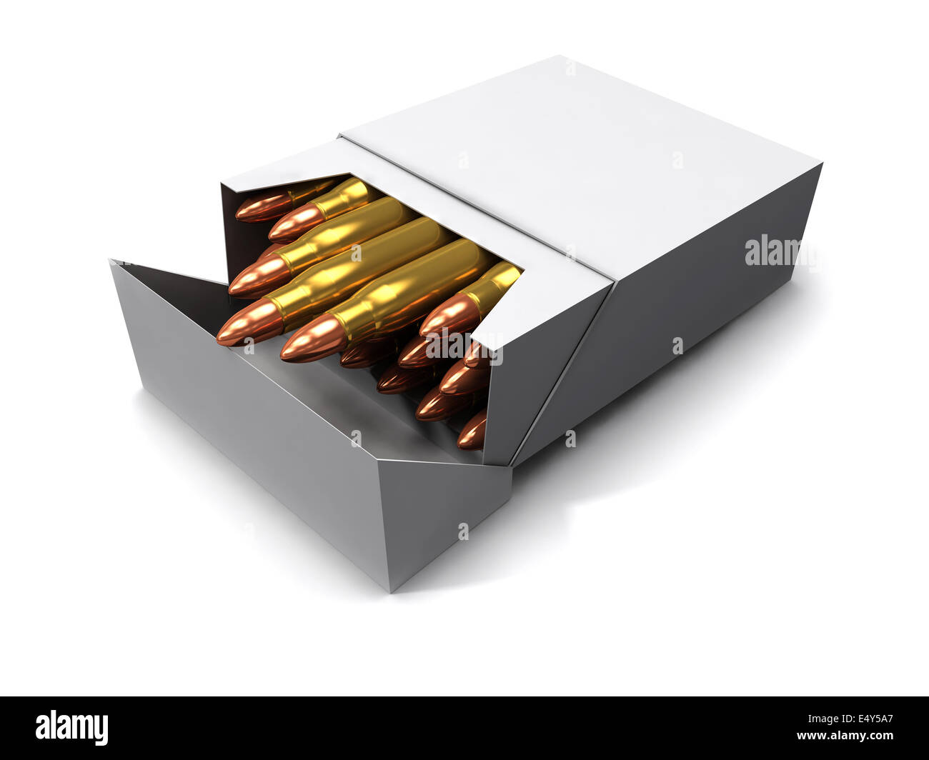 3d render of a cigarette pack full of bullets Stock Photo - Alamy