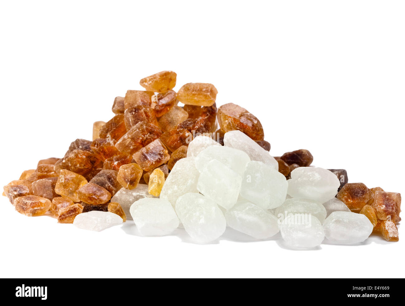 not refined reed sugar and white sugar Stock Photo - Alamy