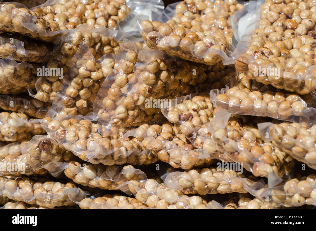 hazelnut packed in vacuum sack in a market in Italy Stock Photo - Alamy