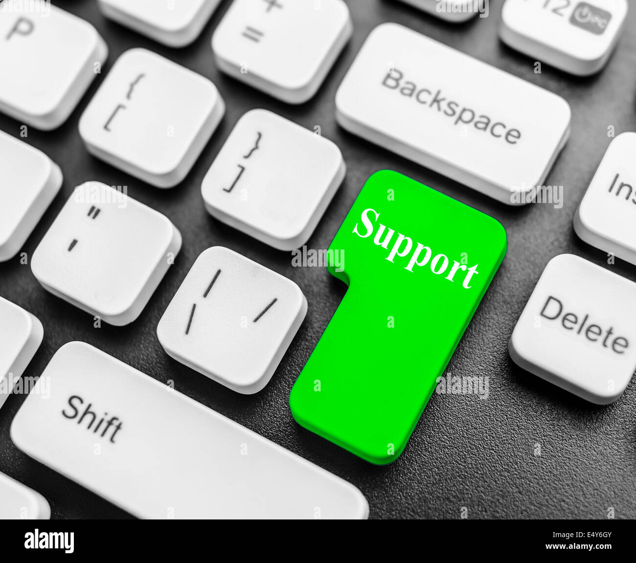 Keyboard with Support green button. Concept image Stock Photo - Alamy