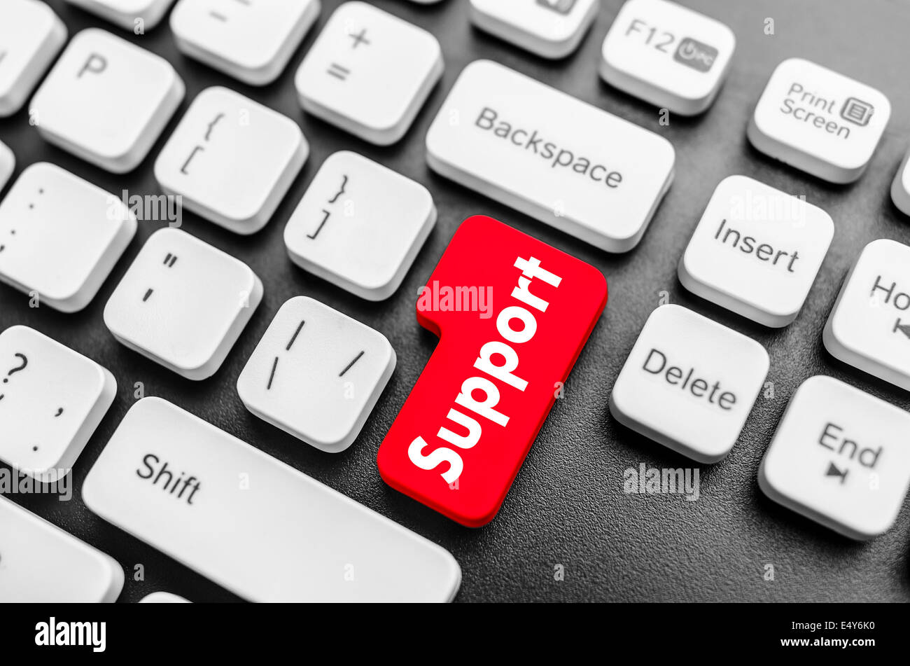 Keyboard with Support red button. Concept image Stock Photo - Alamy