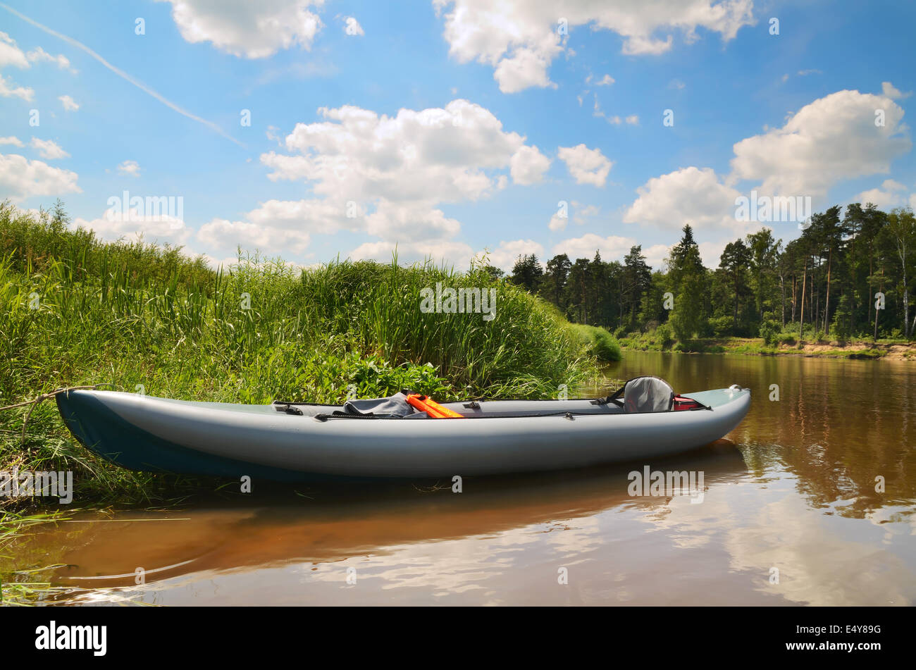 Kayak on the river Stock Photo - Alamy