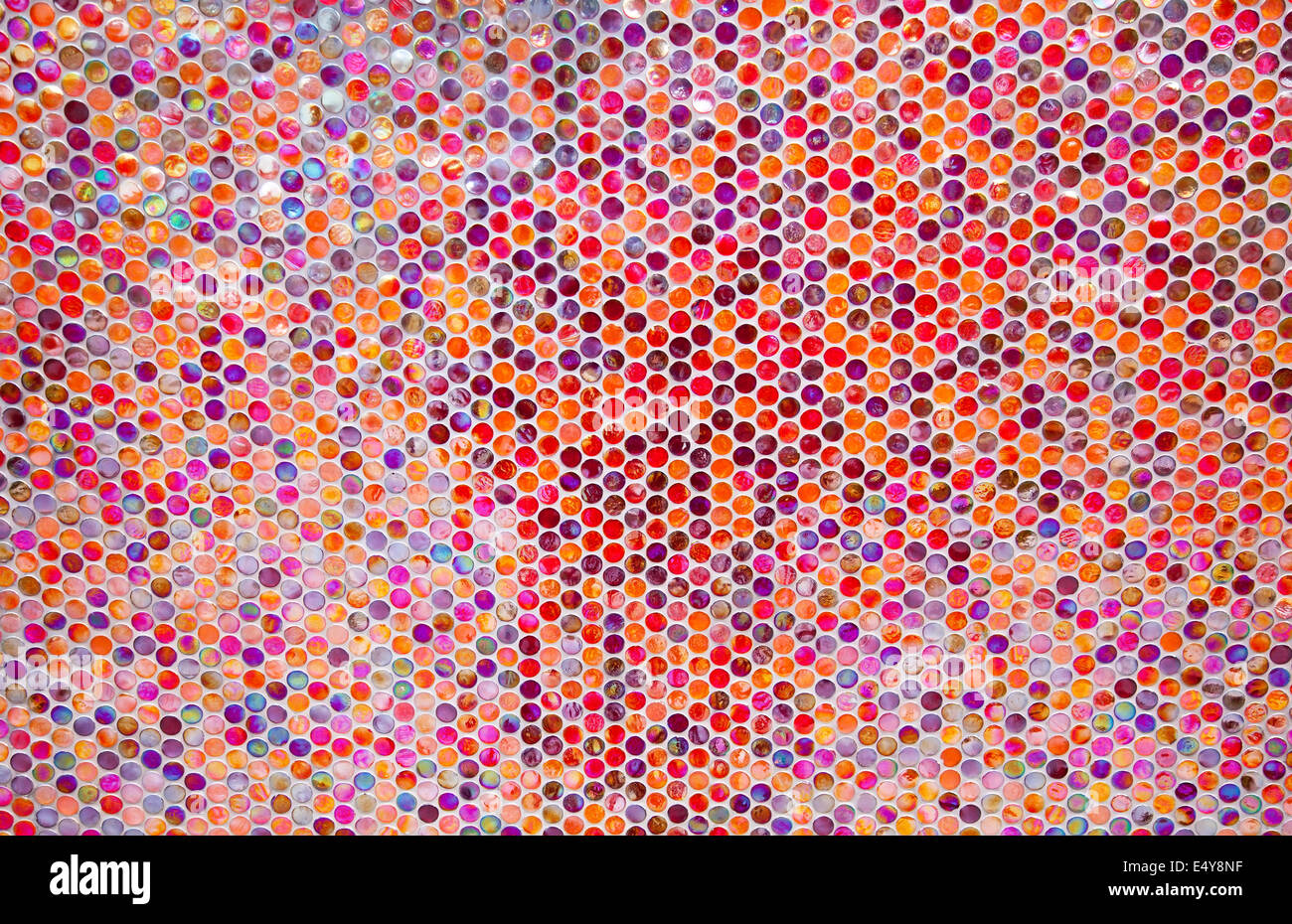 Glass round glossy mosaic tile Stock Photo - Alamy