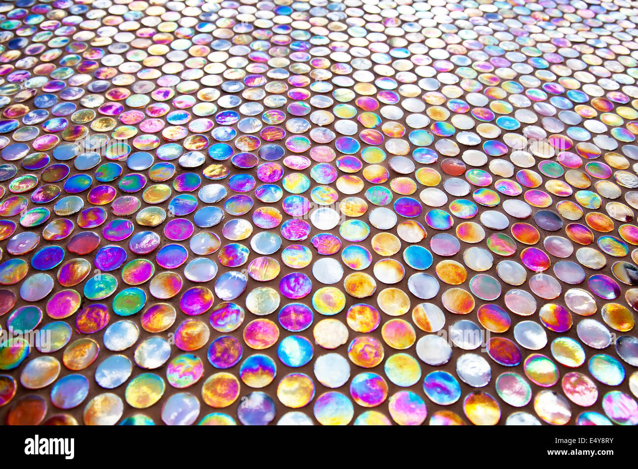 Round glass mosaic tile Stock Photo - Alamy