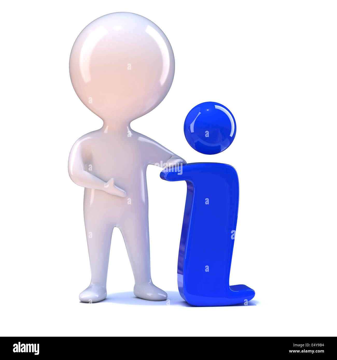 3d render of a little person with information symbol Stock Photo - Alamy