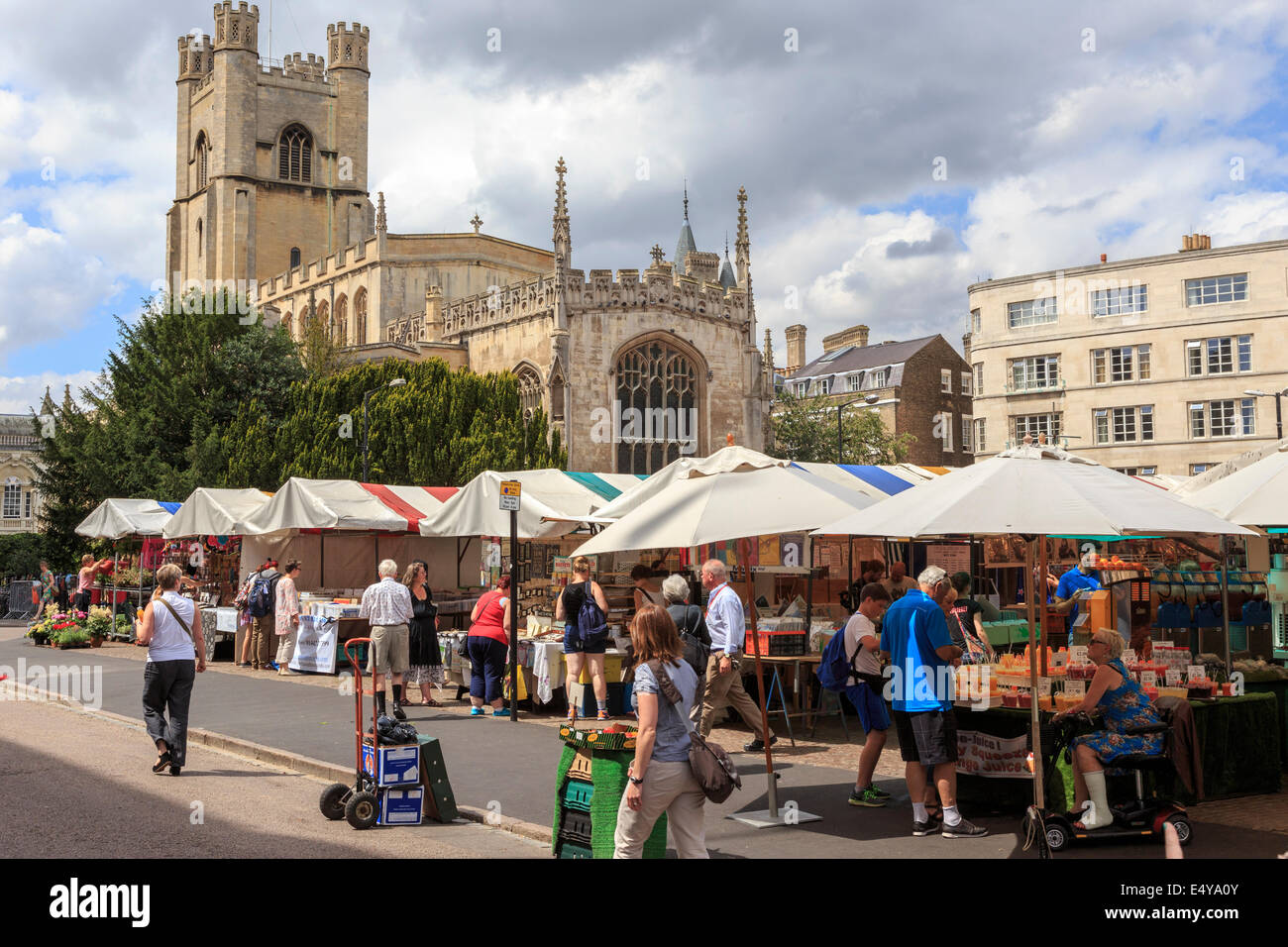 city of cambridge market day england uk gb Stock Photo - Alamy