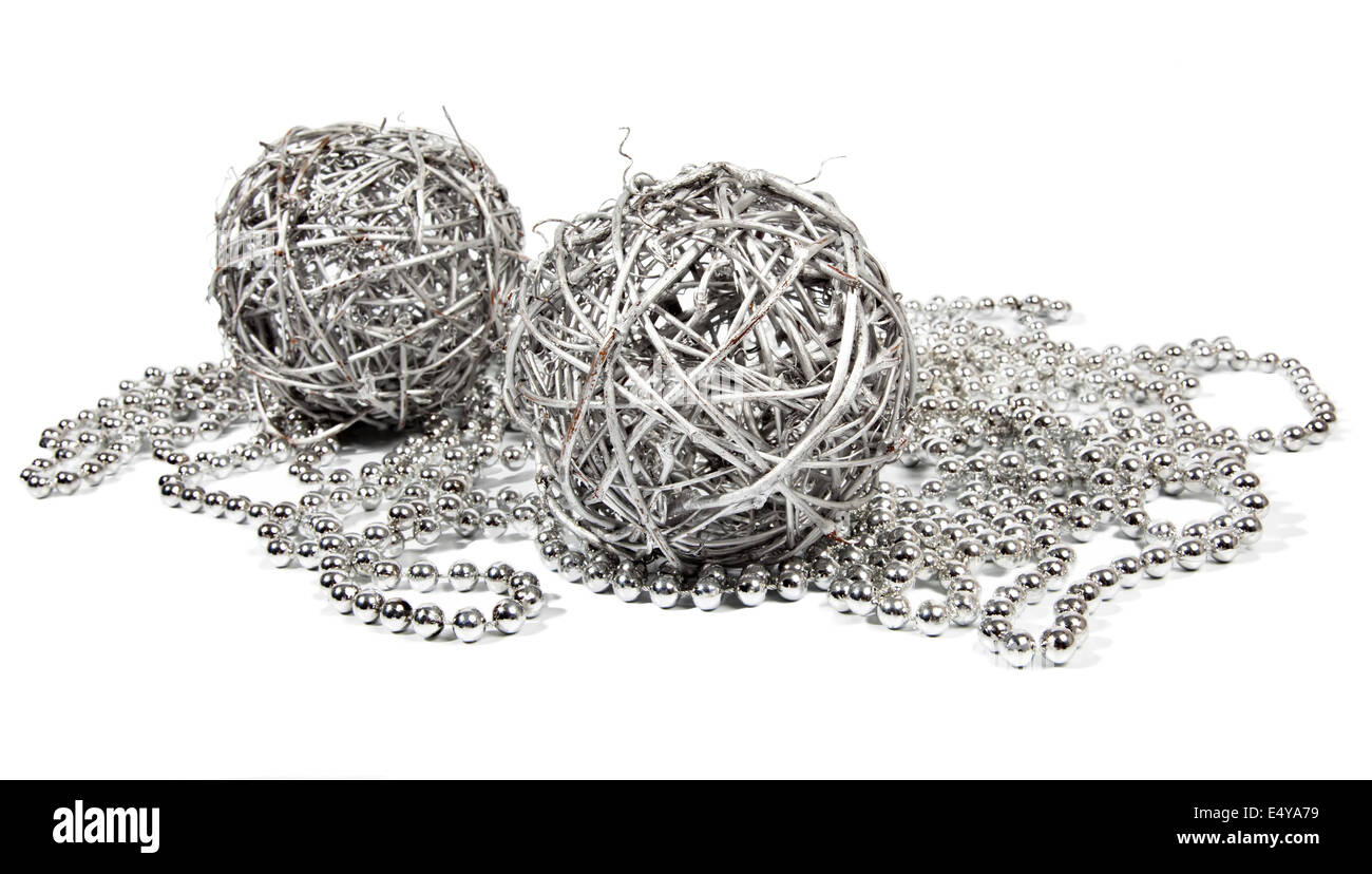 Beautiful silver balls Cut Out Stock Images & Pictures - Alamy