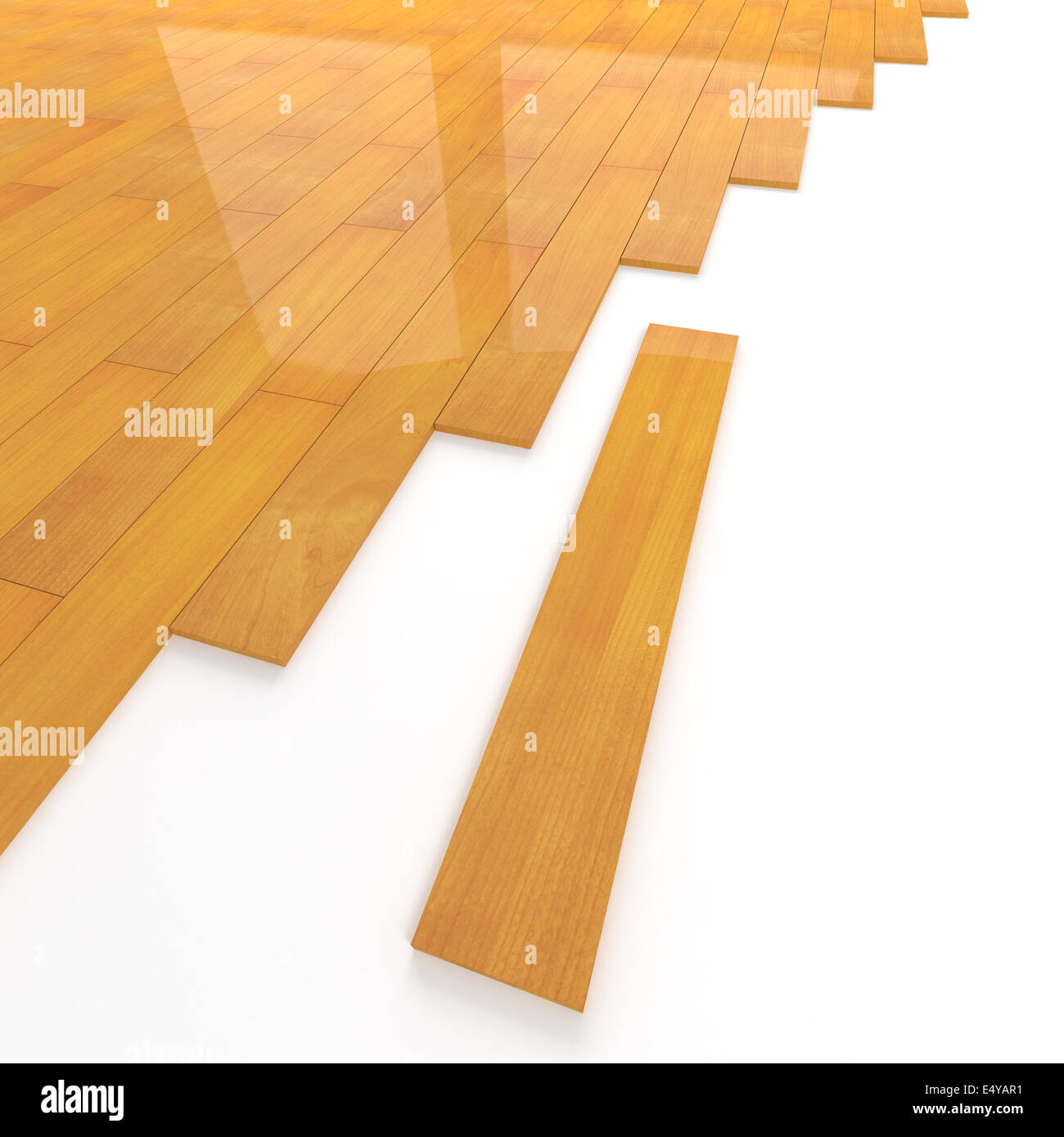 3d render of pine wood floor tiling assembly Stock Photo - Alamy