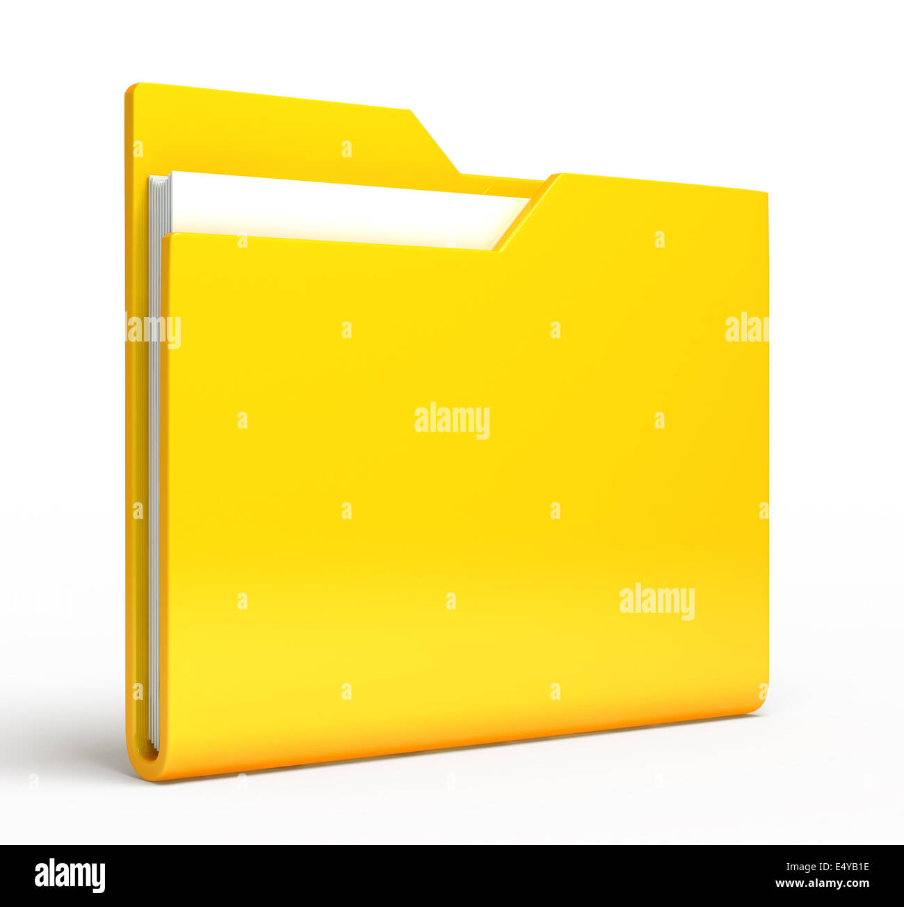 Yellow folder. Isolated on white background Stock Photo - Alamy