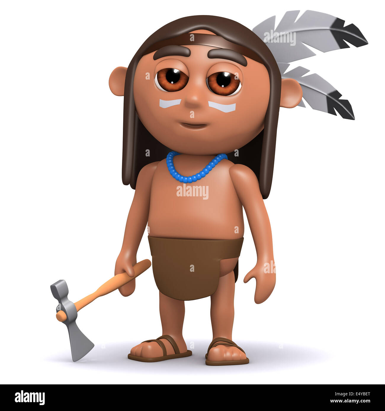 3d render of a Native American Indian holding a war axe Stock Photo - Alamy
