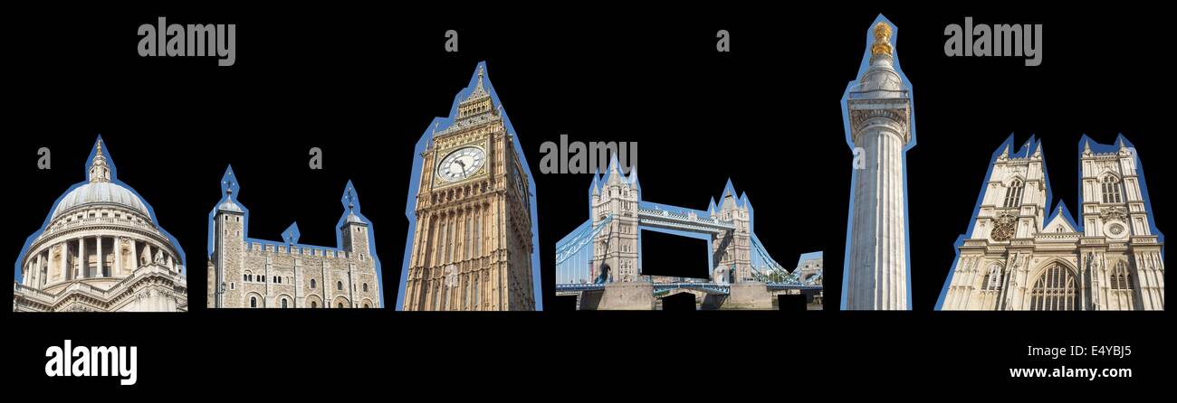 Collage Of Landmarks Of London High Resolution Stock Photography and ...