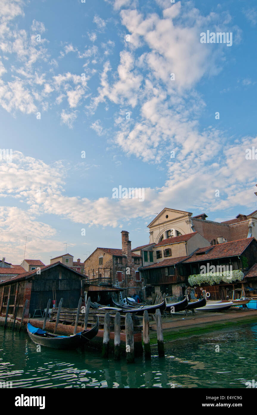 Venice Italy San Trovaso squero view Stock Photo - Alamy