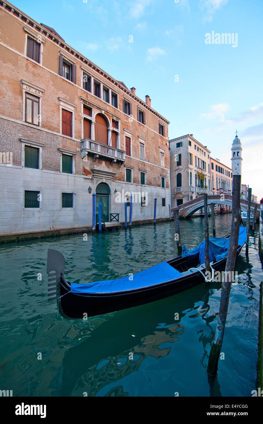 Venetian gondolas on the canal hi-res stock photography and images - Alamy