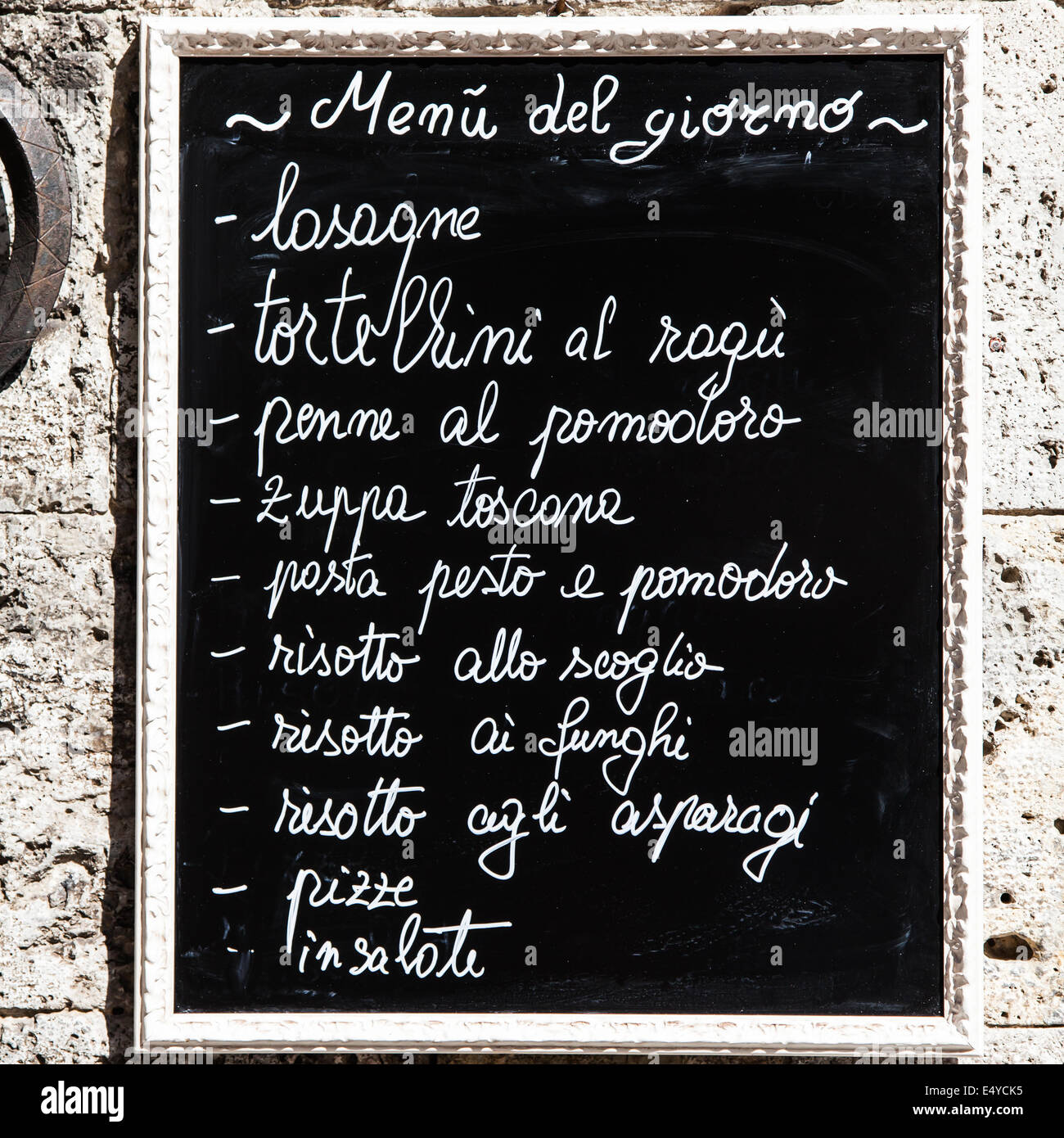 Italian dining menu hi-res stock photography and images - Alamy