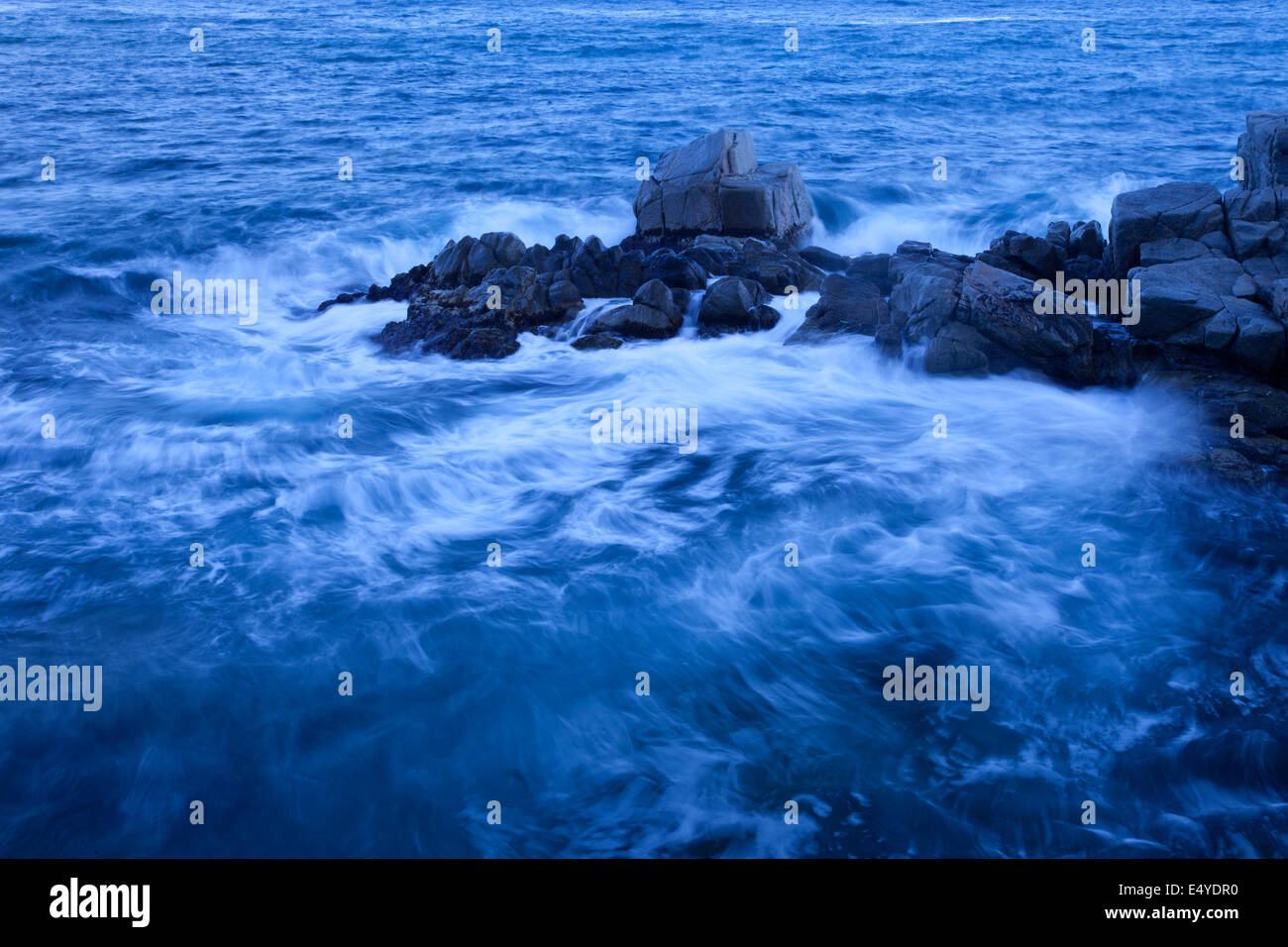 blue rocky and the waves Stock Photo - Alamy