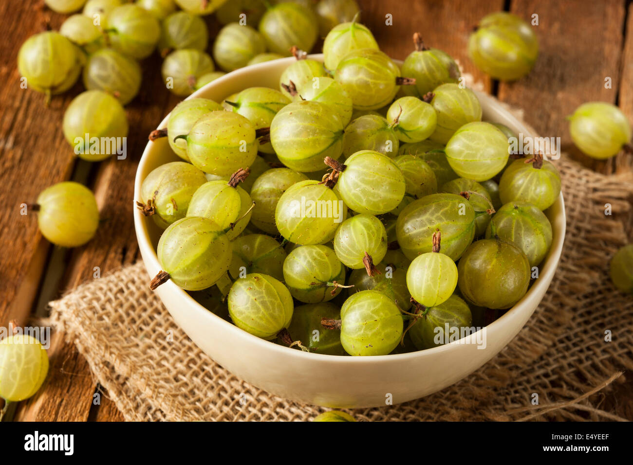 Organic Raw Green Gooseberries on a Background Stock Photo - Alamy