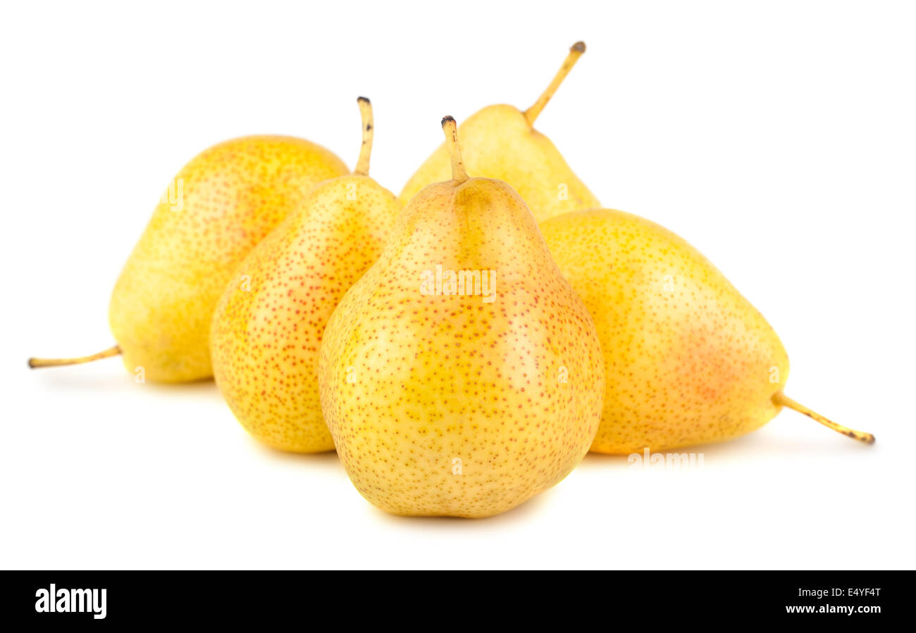 Five ripe yellow pears Stock Photo - Alamy