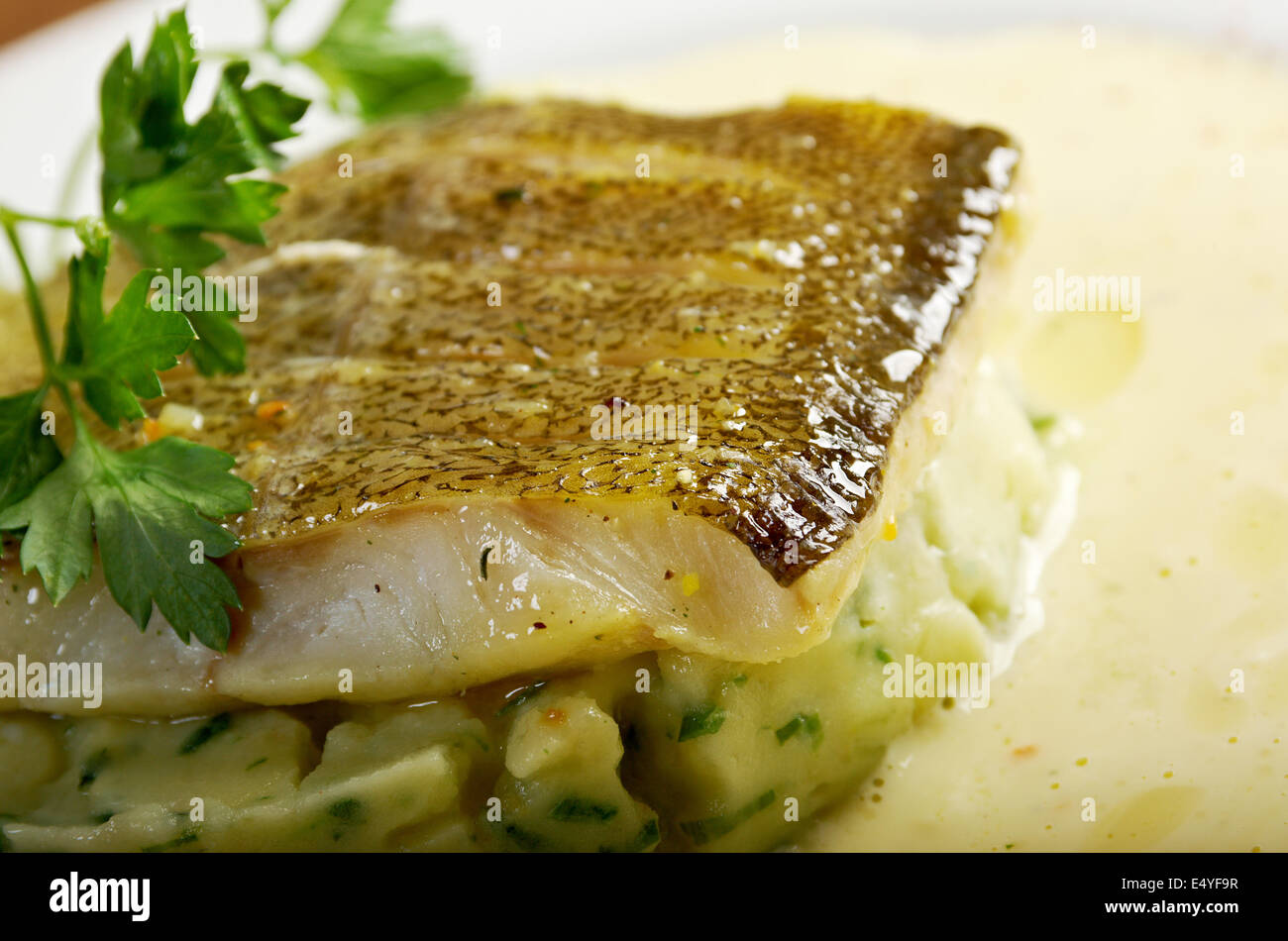 Fried fish fillet with Stock Photo - Alamy