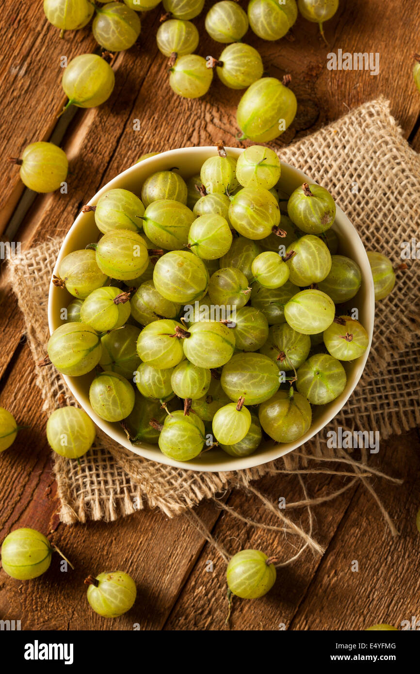 Organic Raw Green Gooseberries on a Background Stock Photo - Alamy