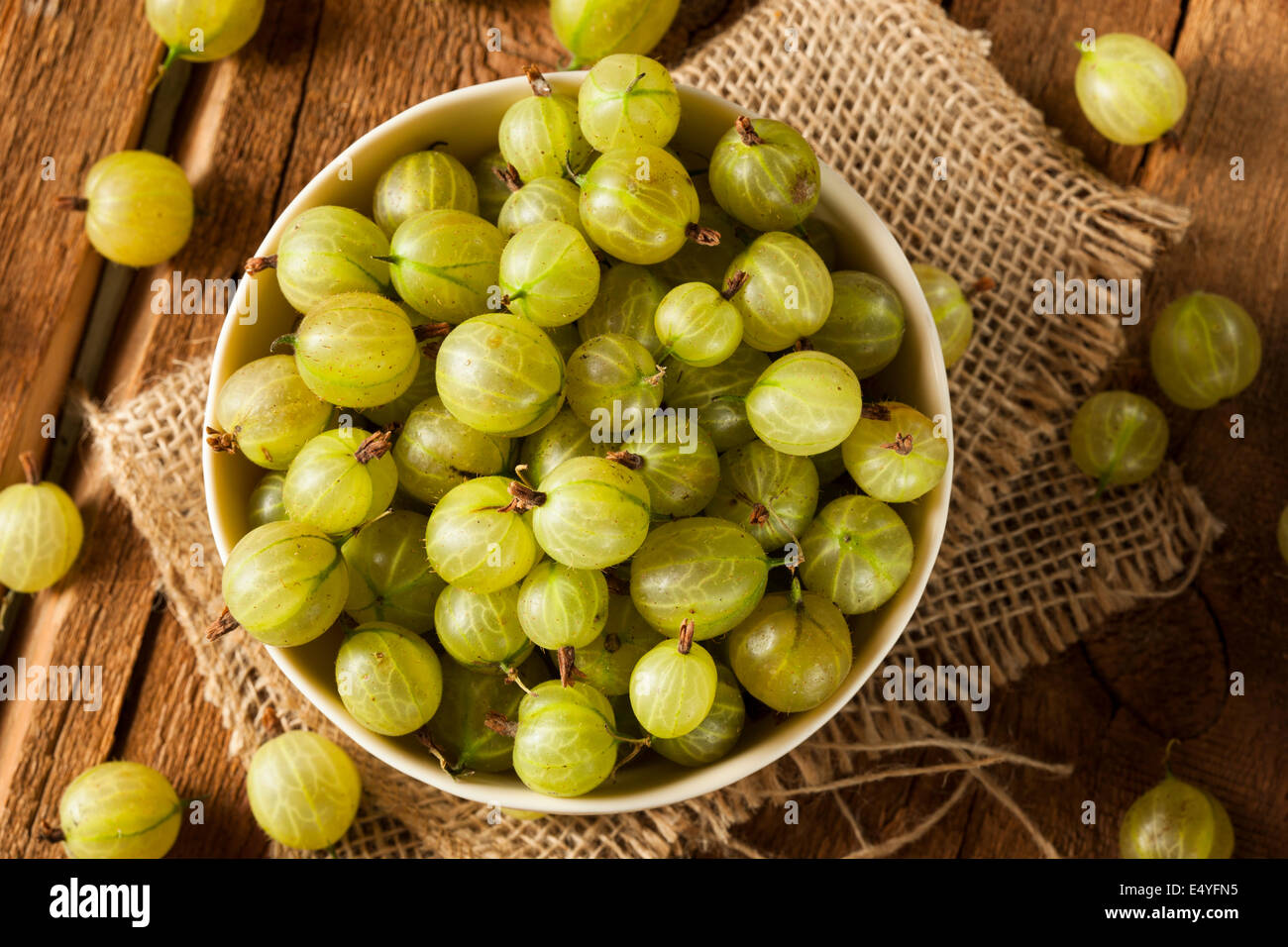 Organic Raw Green Gooseberries on a Background Stock Photo - Alamy
