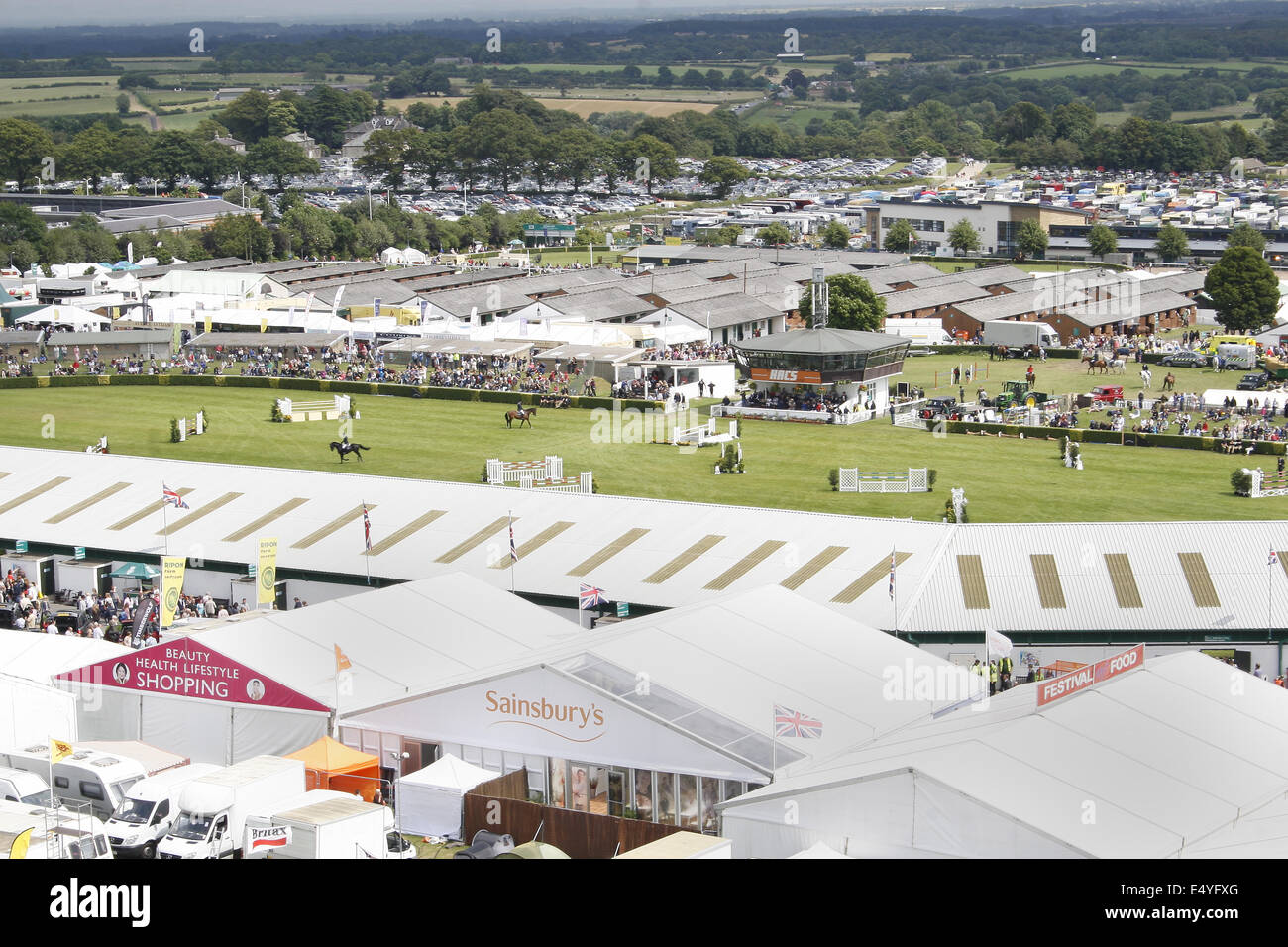 aerial view of Great Yorkshire Show, Harrogate, Yorkshire, UK Stock ...
