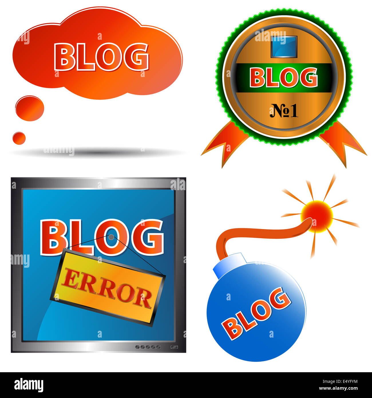 Set gradient button icons design hi-res stock photography and images ...