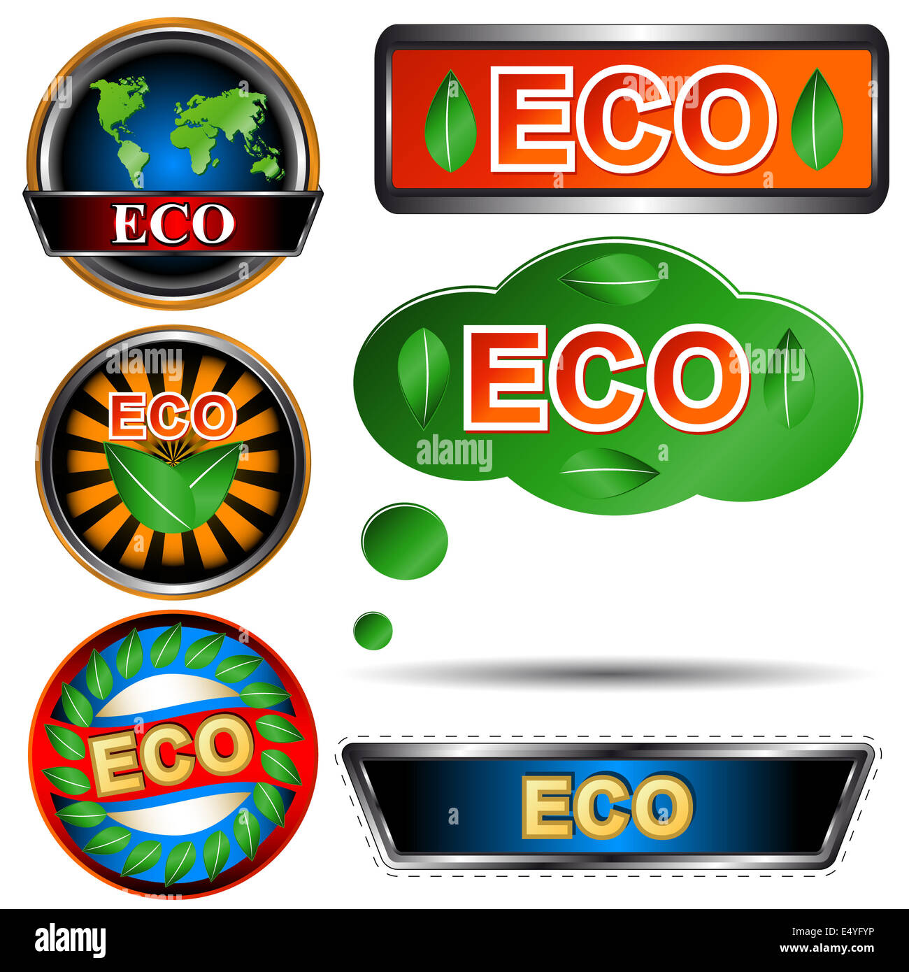 Eco logo set Stock Photo - Alamy