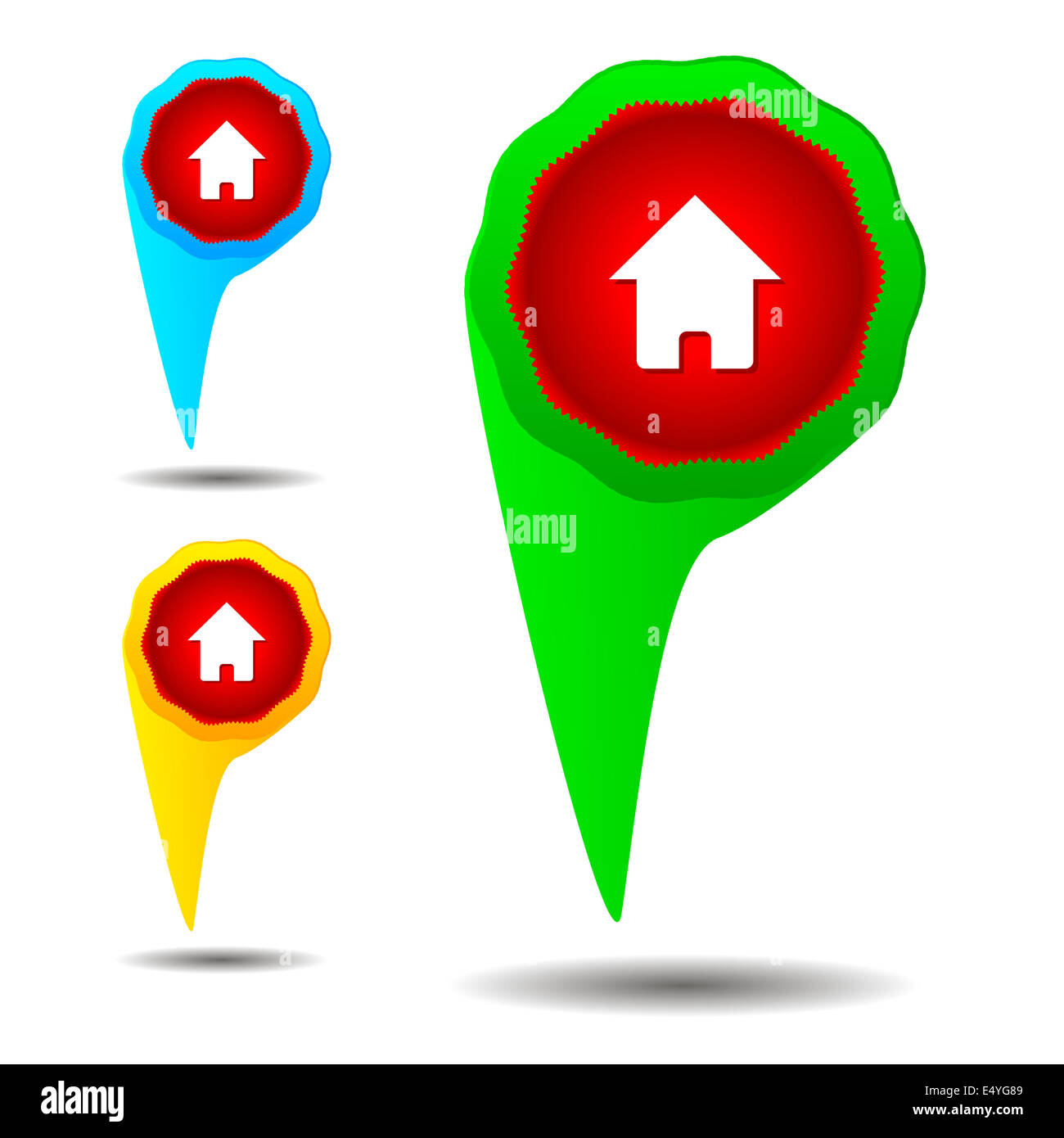 Set of map pointers Stock Photo - Alamy