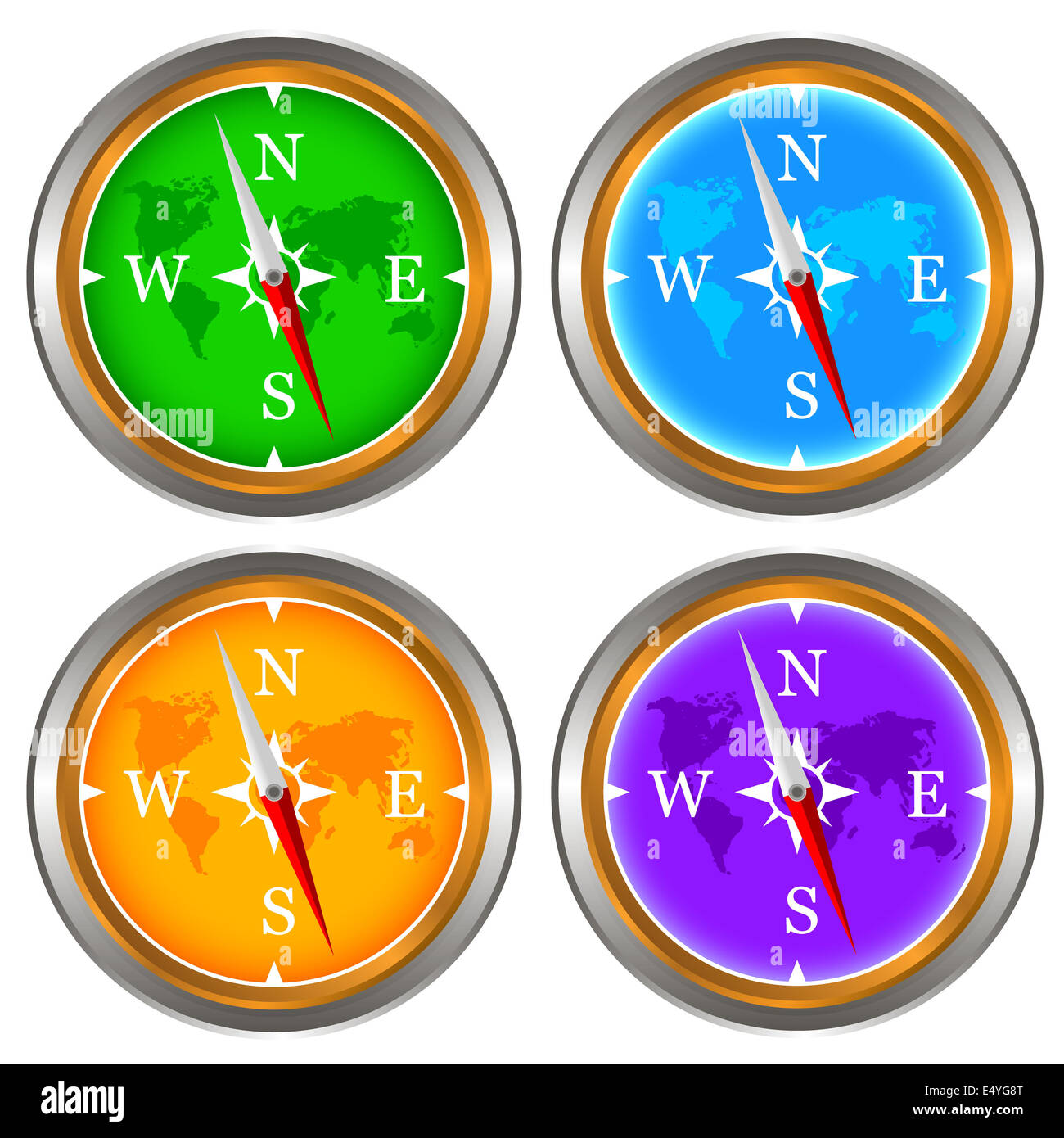 Set of compass hi-res stock photography and images - Alamy
