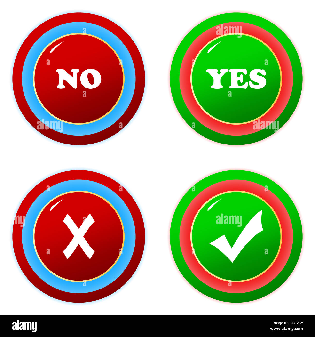 Buttons yes and no Stock Photo - Alamy