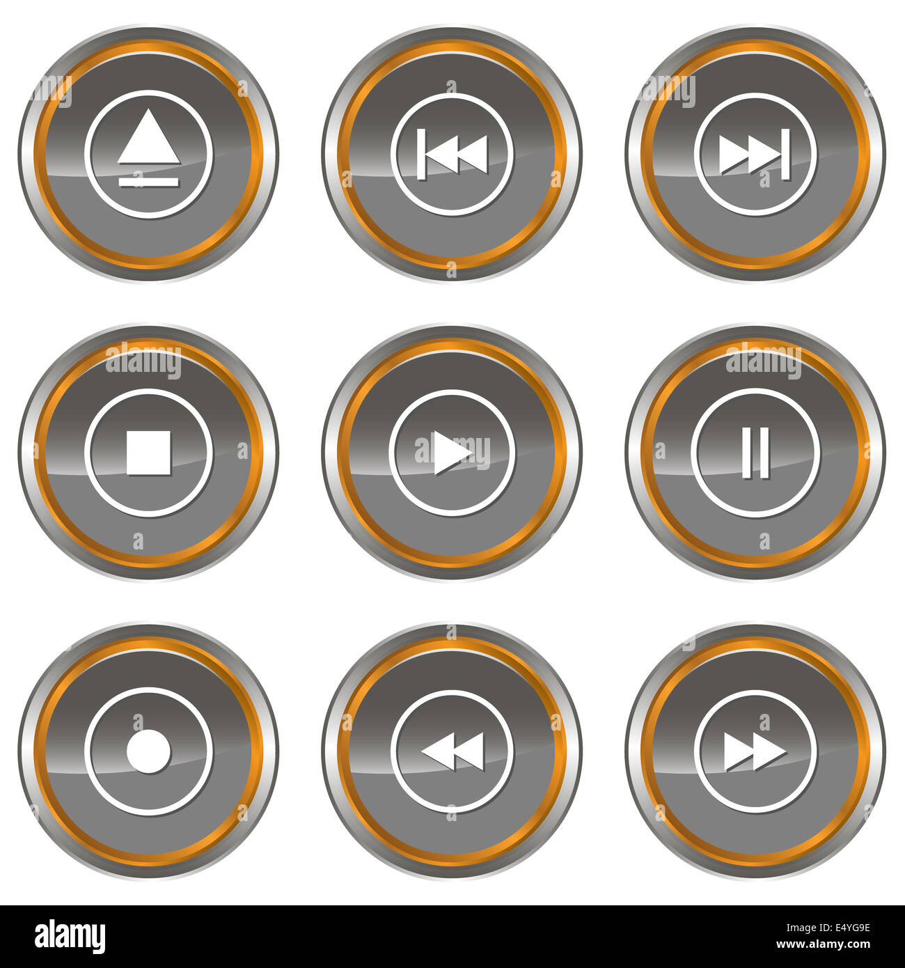 Player icons set Stock Photo - Alamy