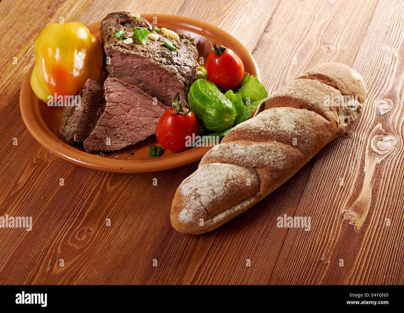 roast beef farm-style Stock Photo - Alamy