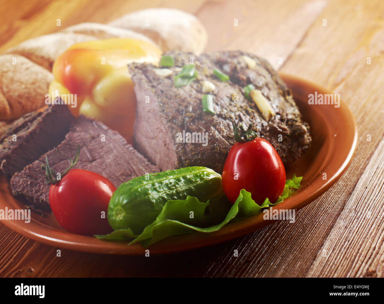 roast beef farm-style Stock Photo - Alamy