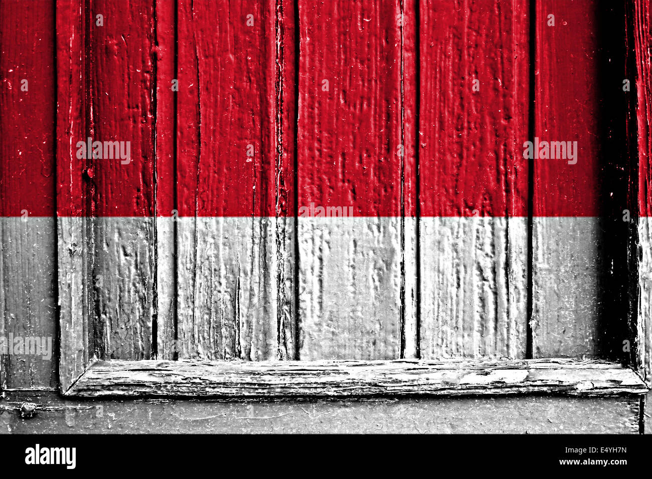 flag of Monaco painted on wooden frame Stock Photo - Alamy