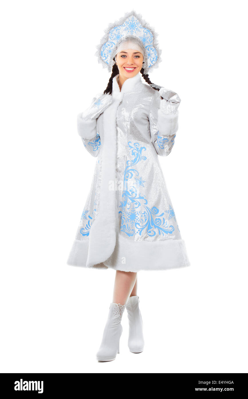 Smiling snow maiden Stock Photo - Alamy
