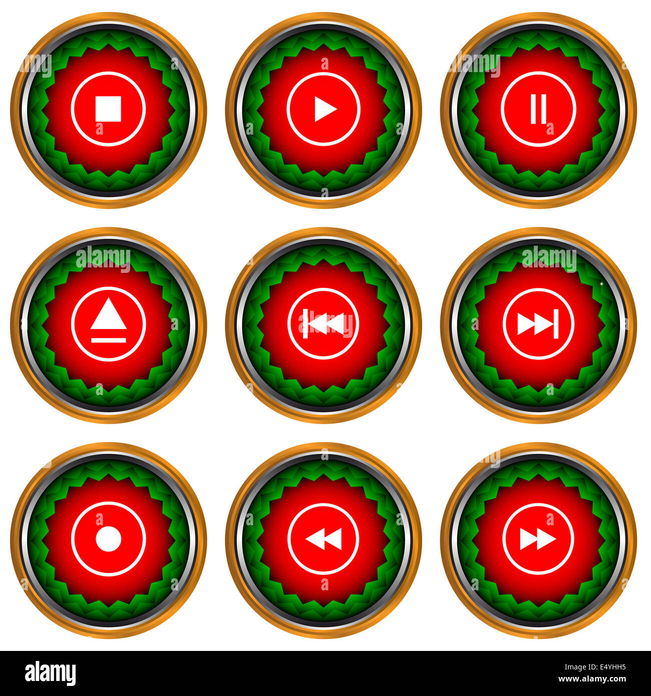 Player icons set Stock Photo - Alamy