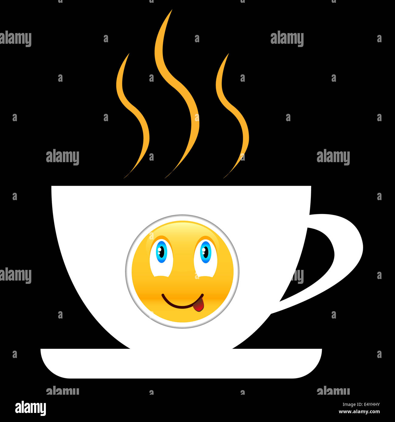 Coffee icon with smile Stock Photo - Alamy