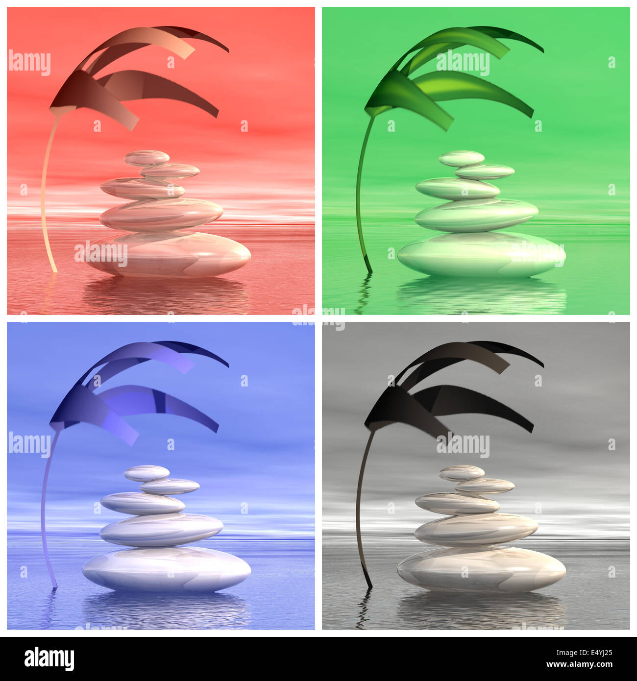 Colorful zen stones - 3D render Stock Photo - Alamy