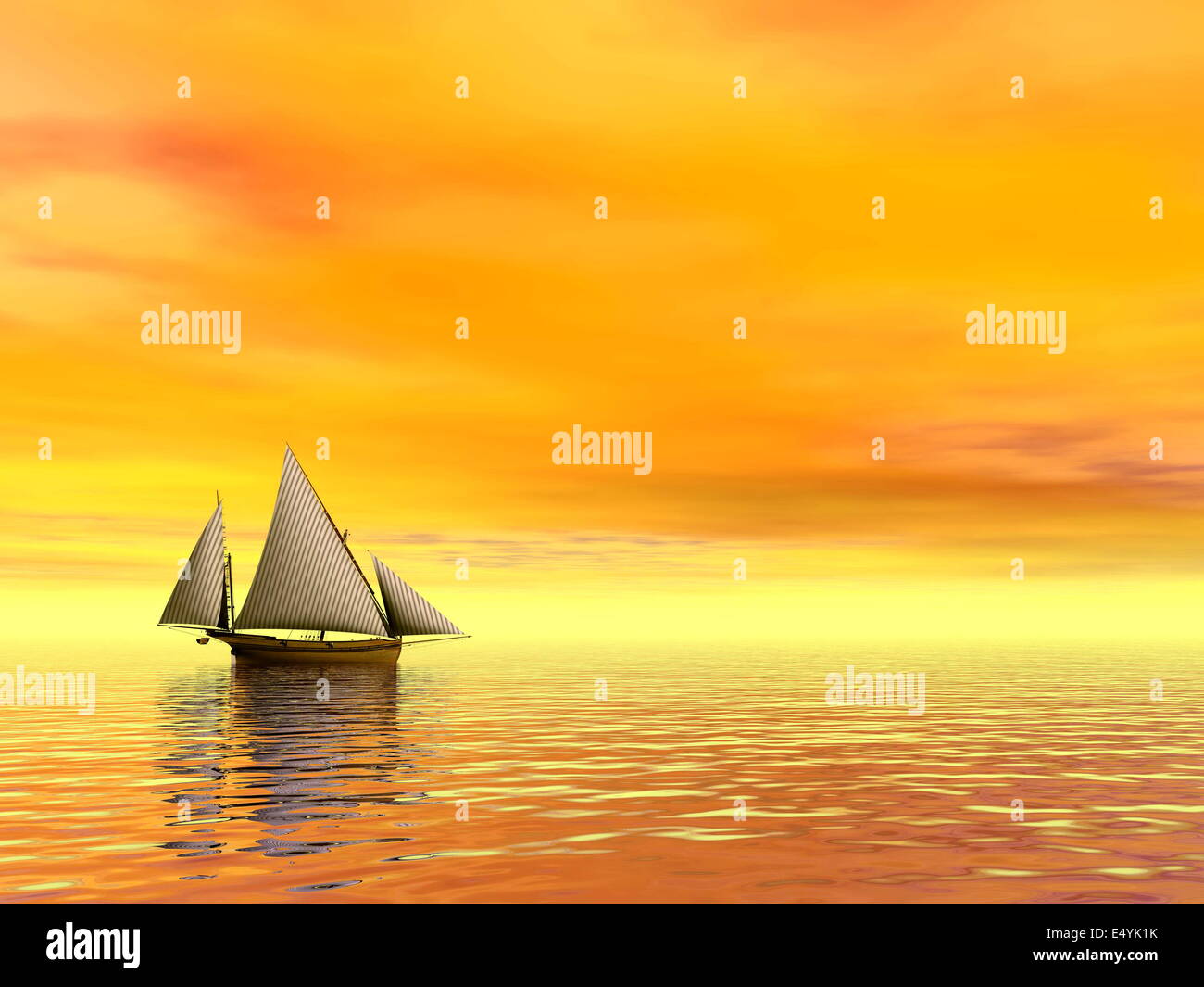 Sailboat 3d render hi-res stock photography and images - Alamy