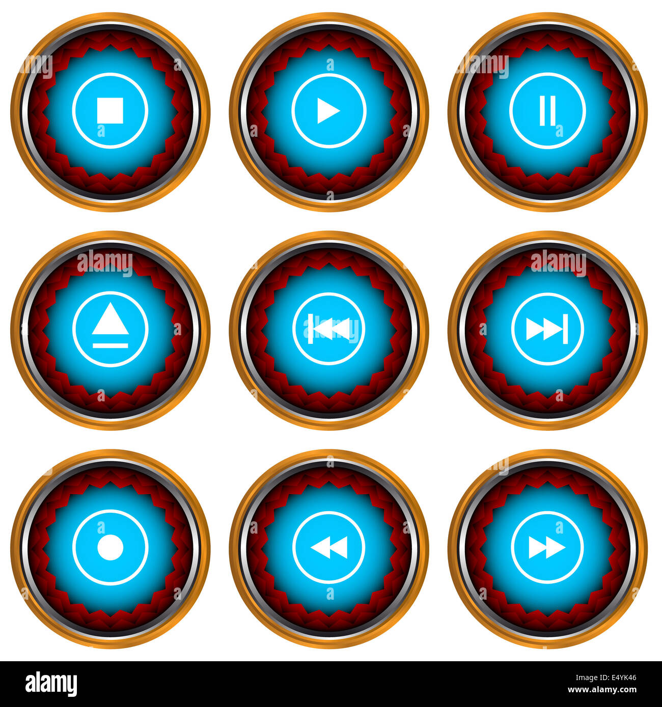 Player icons set Stock Photo - Alamy