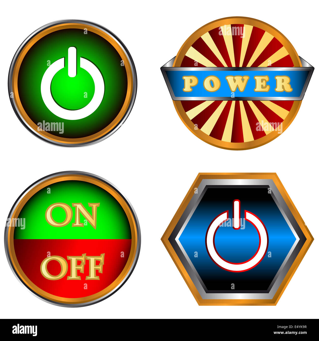 Power buttons set Stock Photo - Alamy