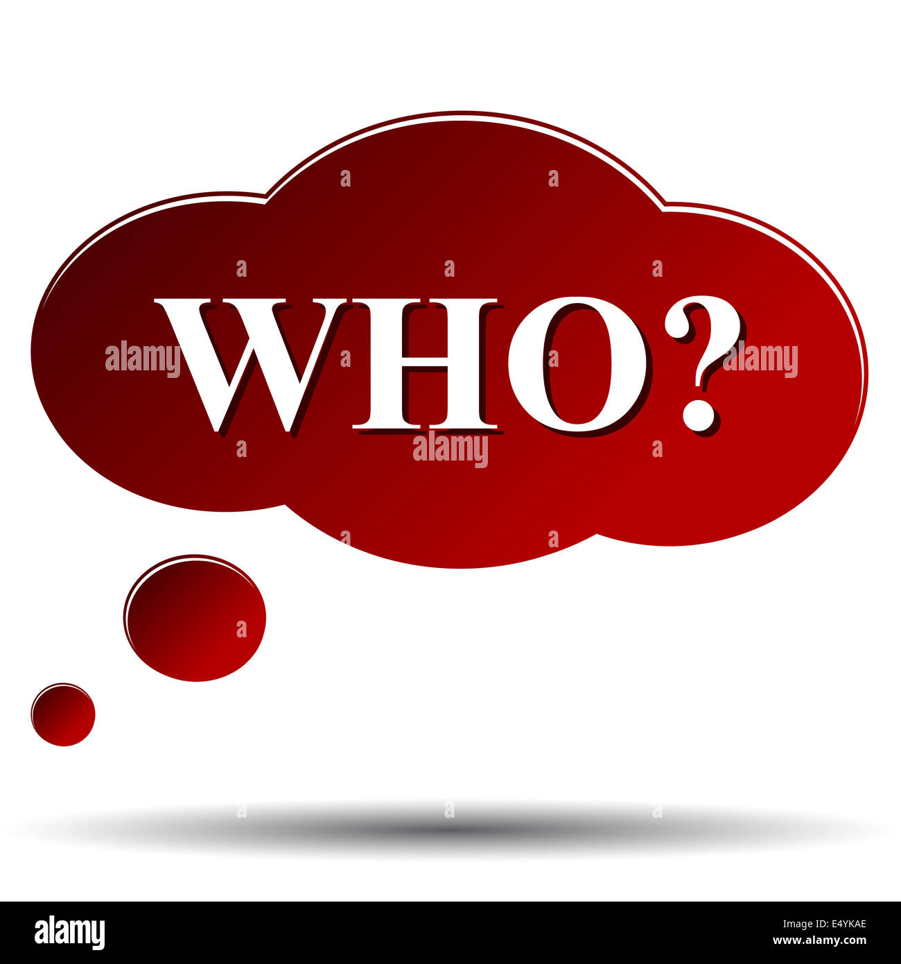 Talking cloud with asking who Stock Photo - Alamy