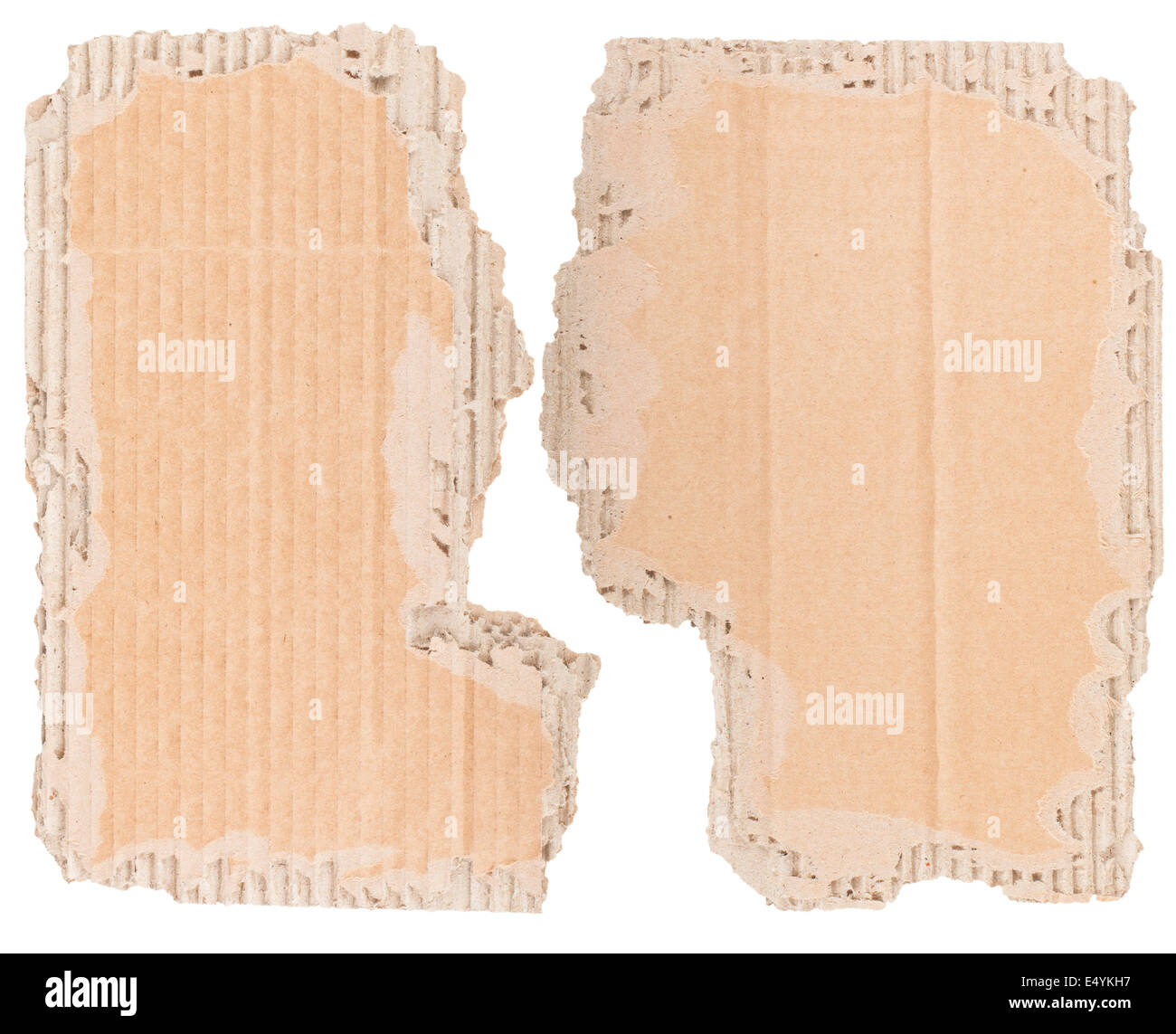 Two pieces of old cardboard with torn edges Stock Photo - Alamy