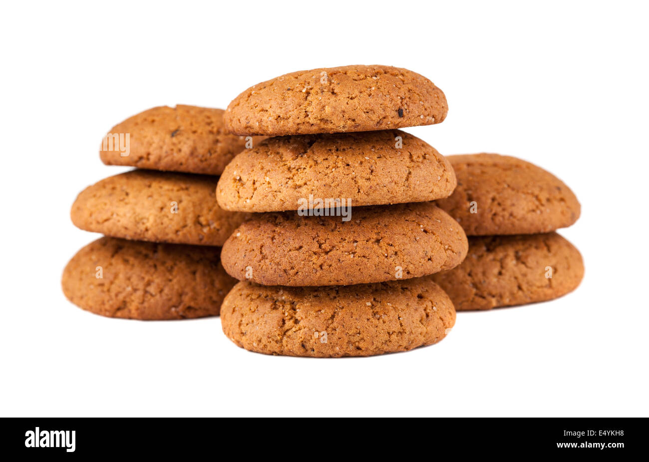 Fresh oatmeal cookies on white background Stock Photo - Alamy