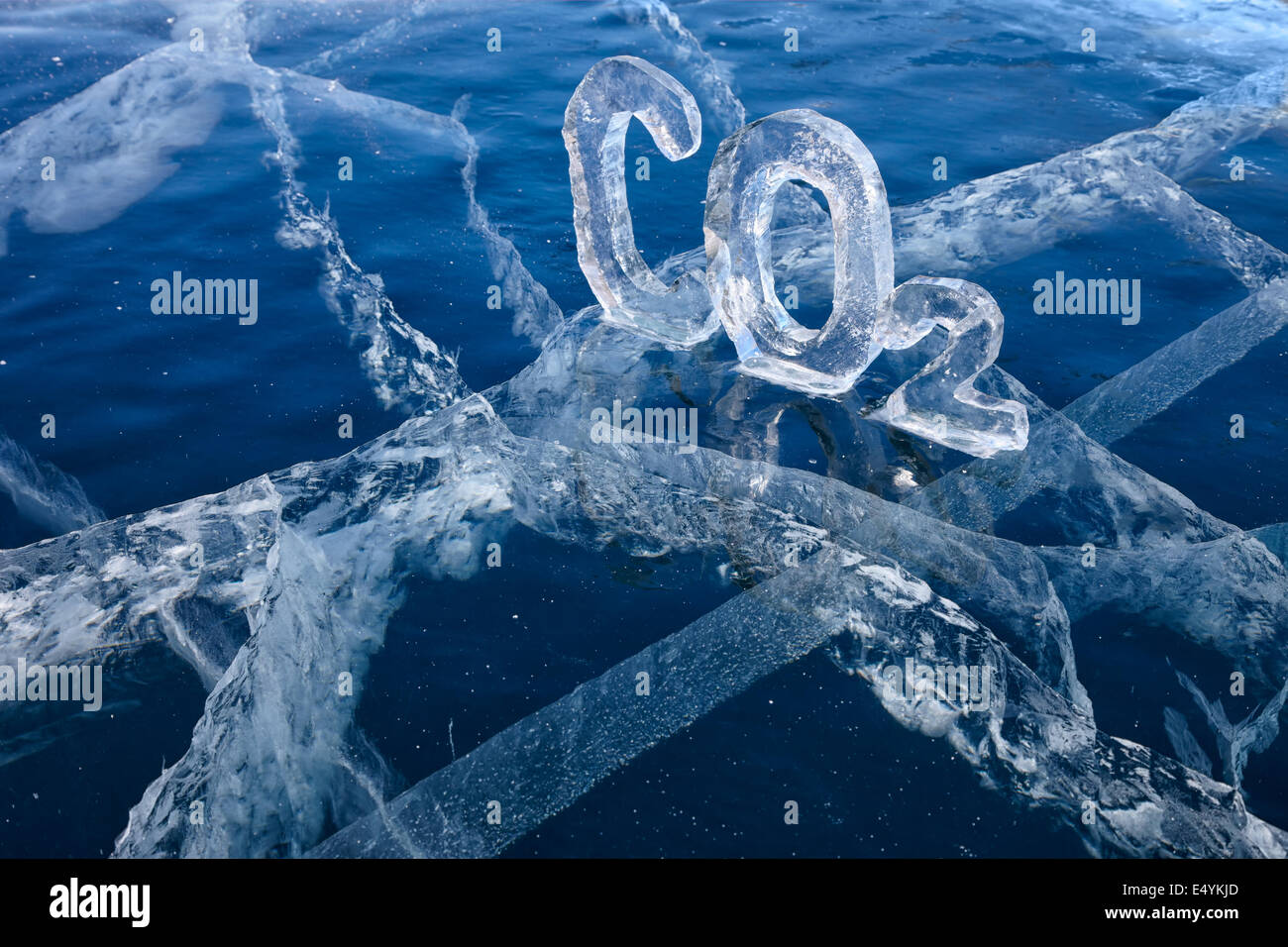 Icy chemical formula of carbon dioxide CO2 Stock Photo - Alamy