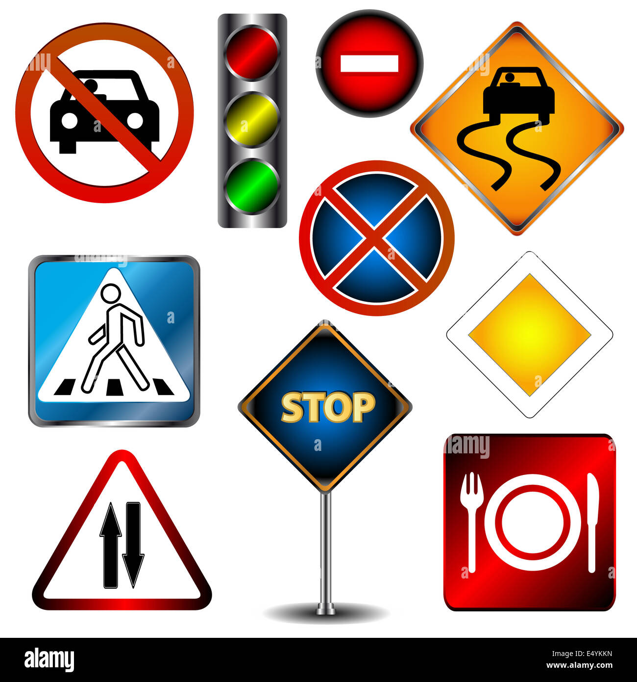 Set of road signs Stock Photo - Alamy