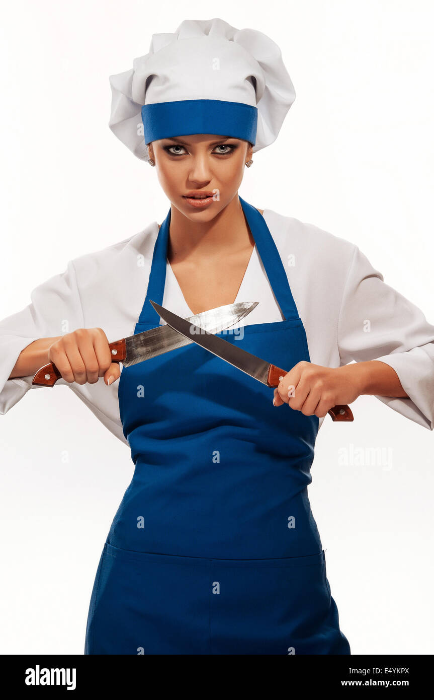 girl in chef uniforms Stock Photo - Alamy